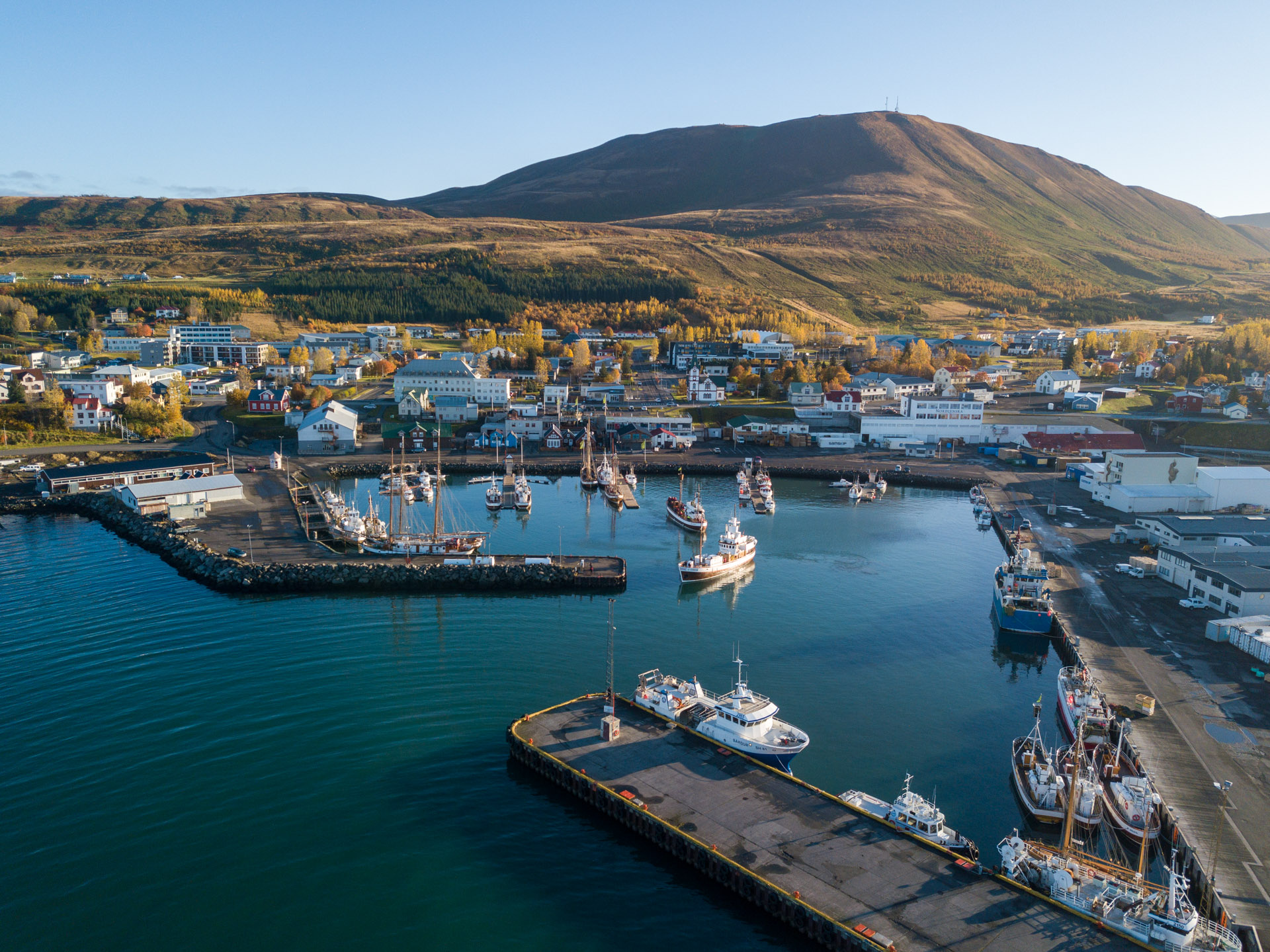 Departing Husavik for whale watching and whale research
